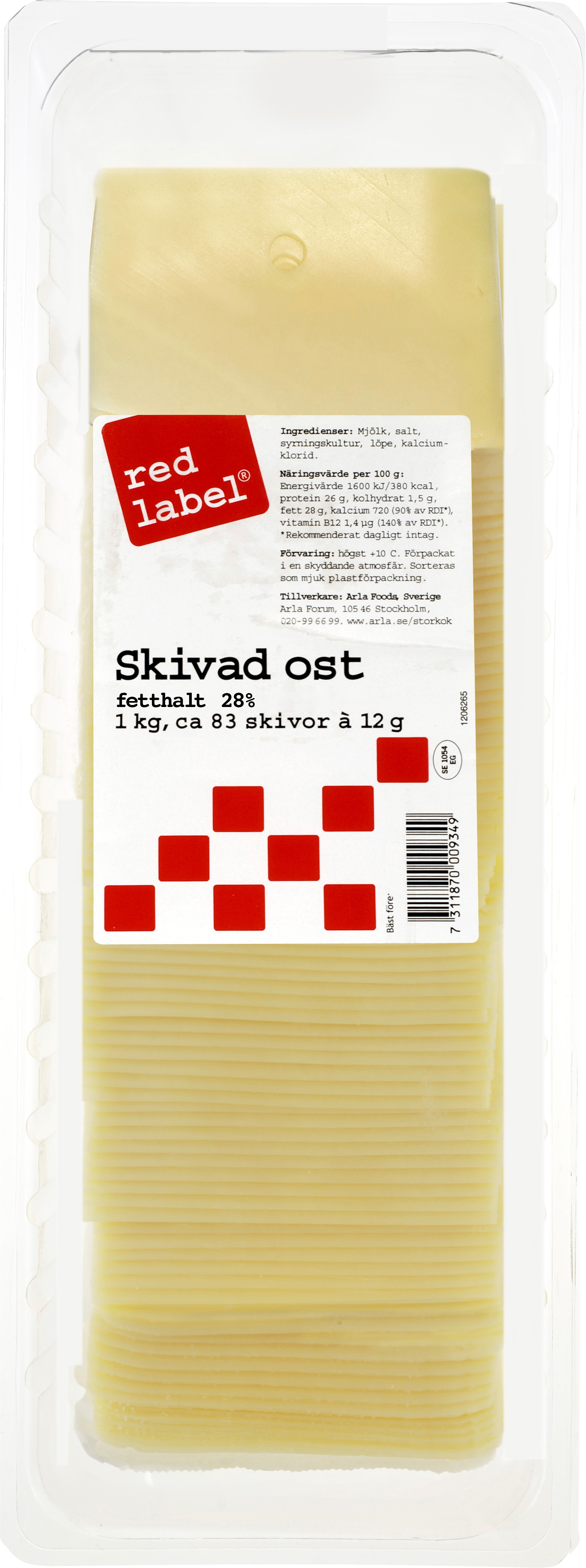 Skivad ost 28%