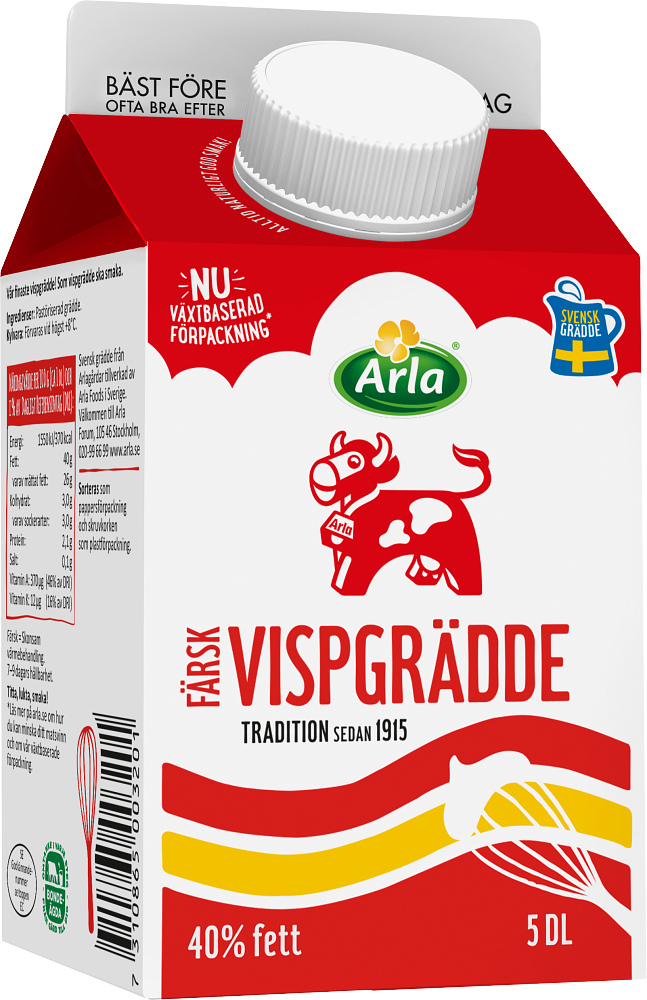 Arla Ko® Färsk vispgrädde 40% 5 dl | Arla