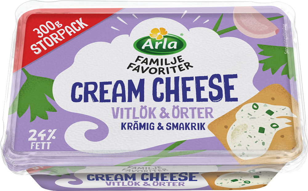 Arla® Familjefav Cream cheese Vitlök&Ört 300 g | Arla